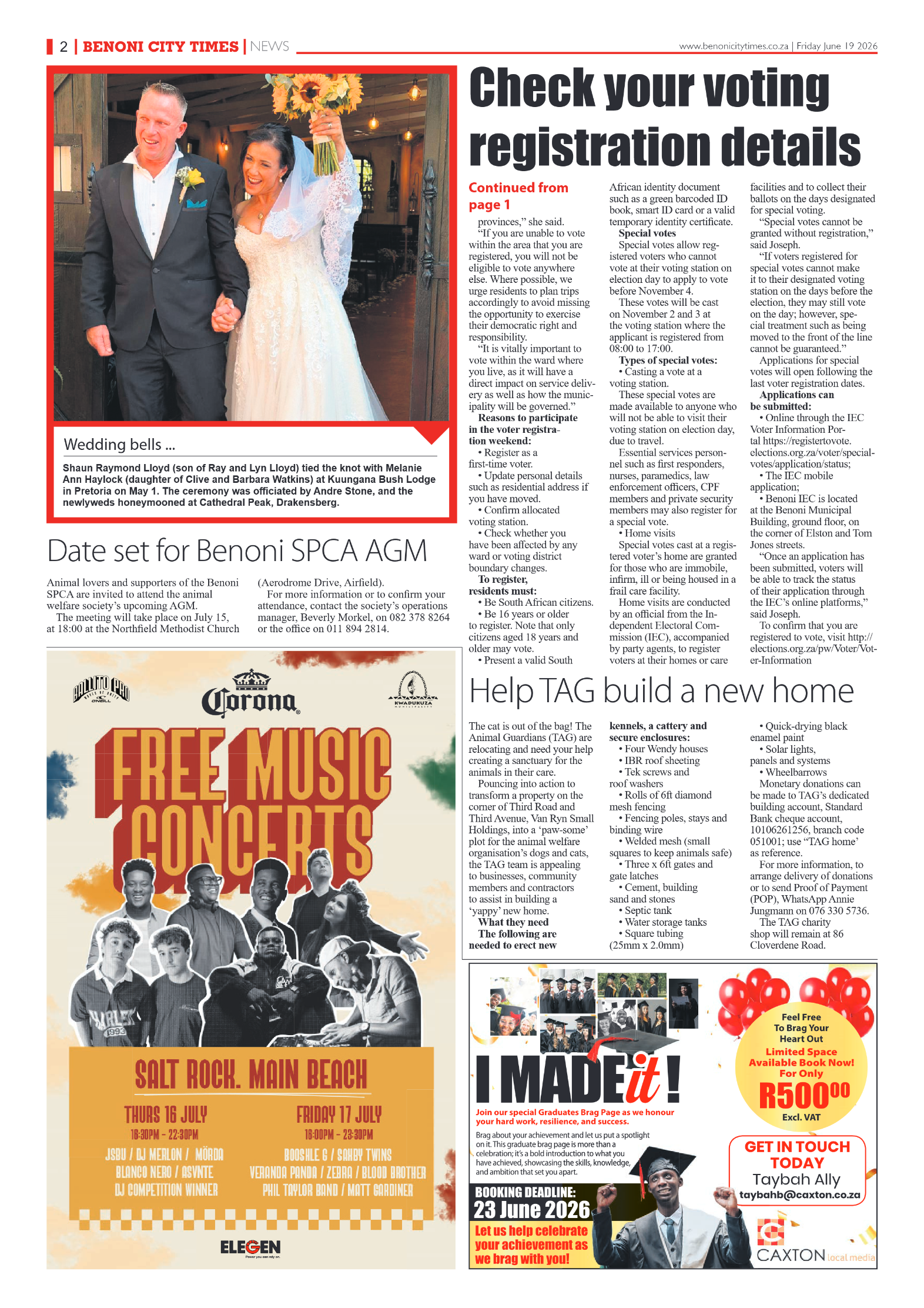 Benoni City Times 19 June 2026 | Benoni City Times